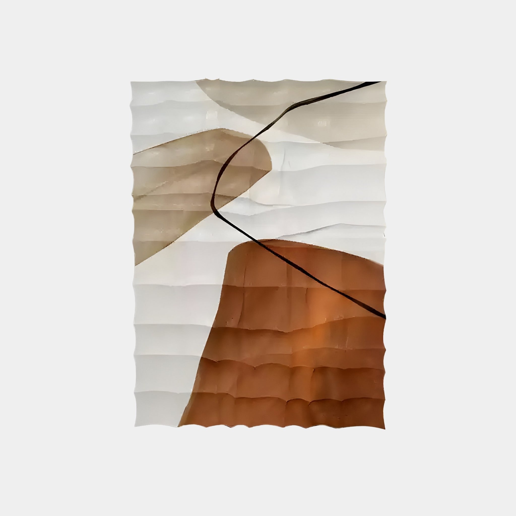 Terracurve IV Wood Relief 3D Wall Art | Hand-Painted Sandstone Finish