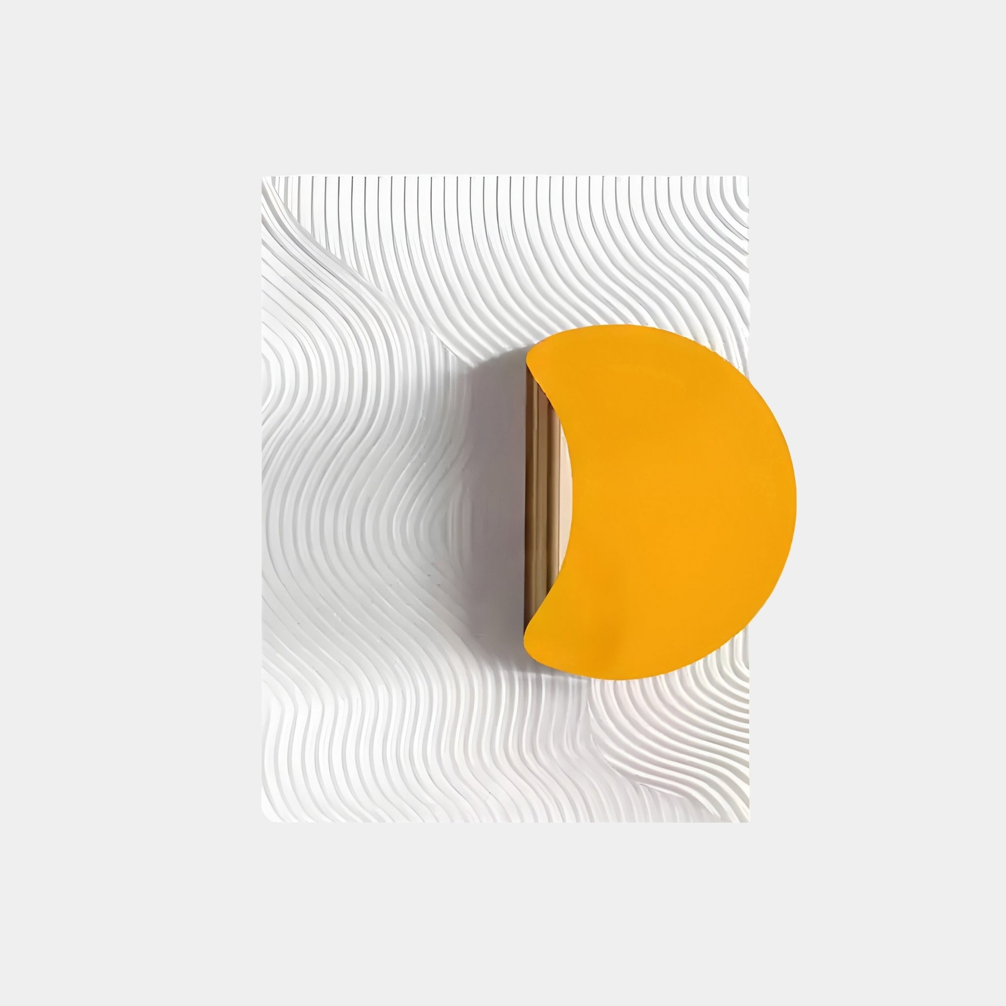 Solvara Yellow & White 3D Wall Art | Wood Relief & Metallic Accent