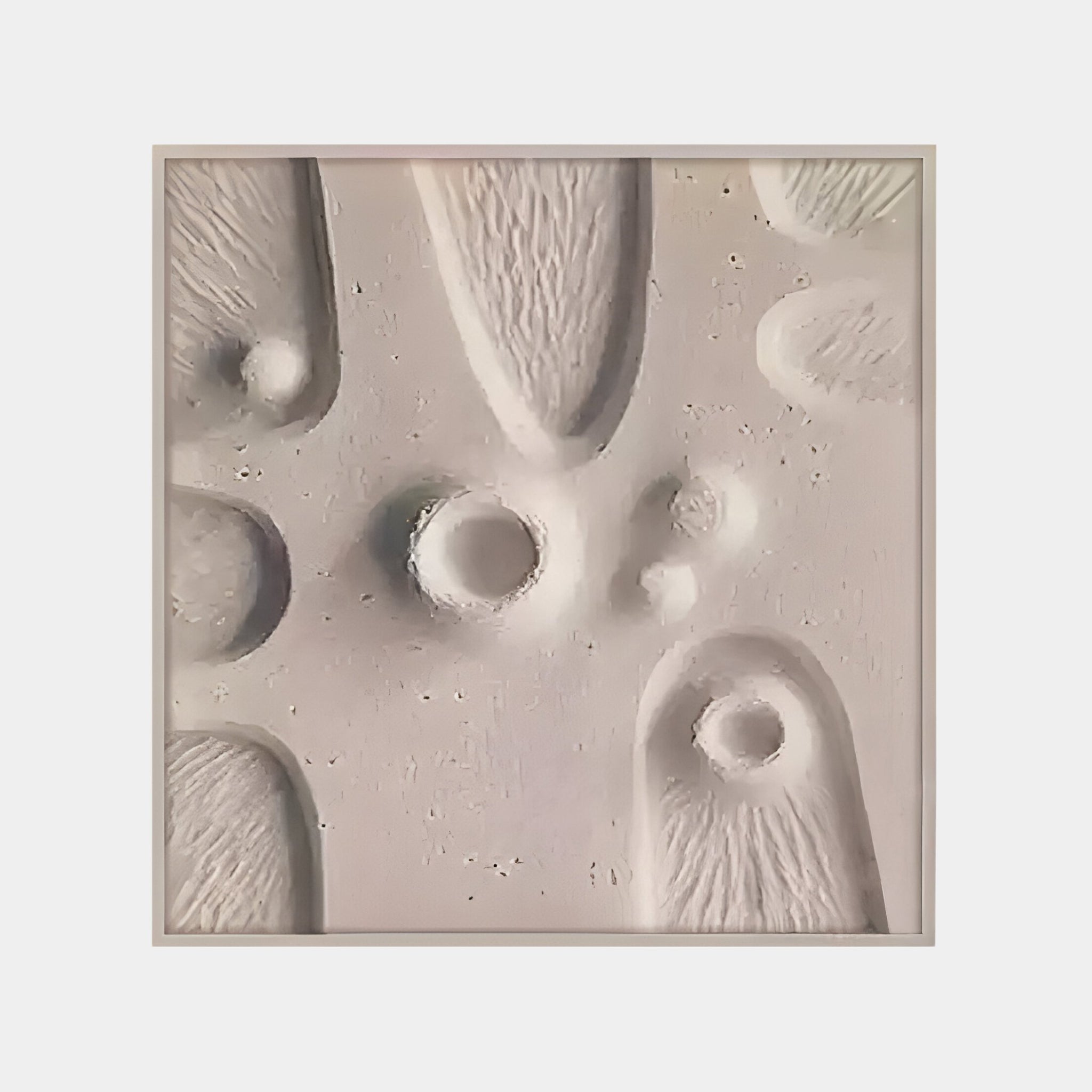 Terravura Warm Beige II 3D Wood Relief Art | Square Carved Panel