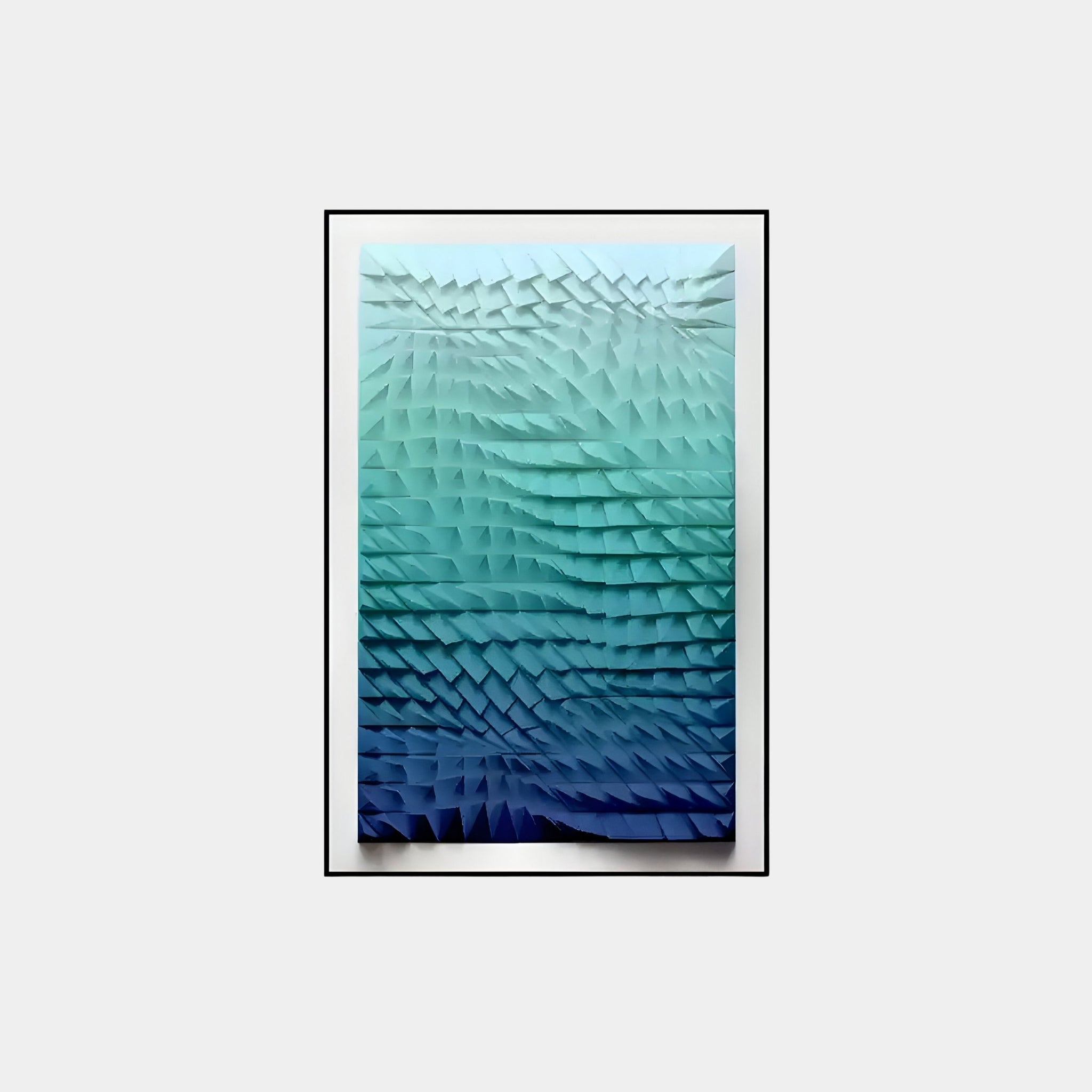 Elorium Blue Gradient 3D Relief Wall Art | Modern Coastal Flair