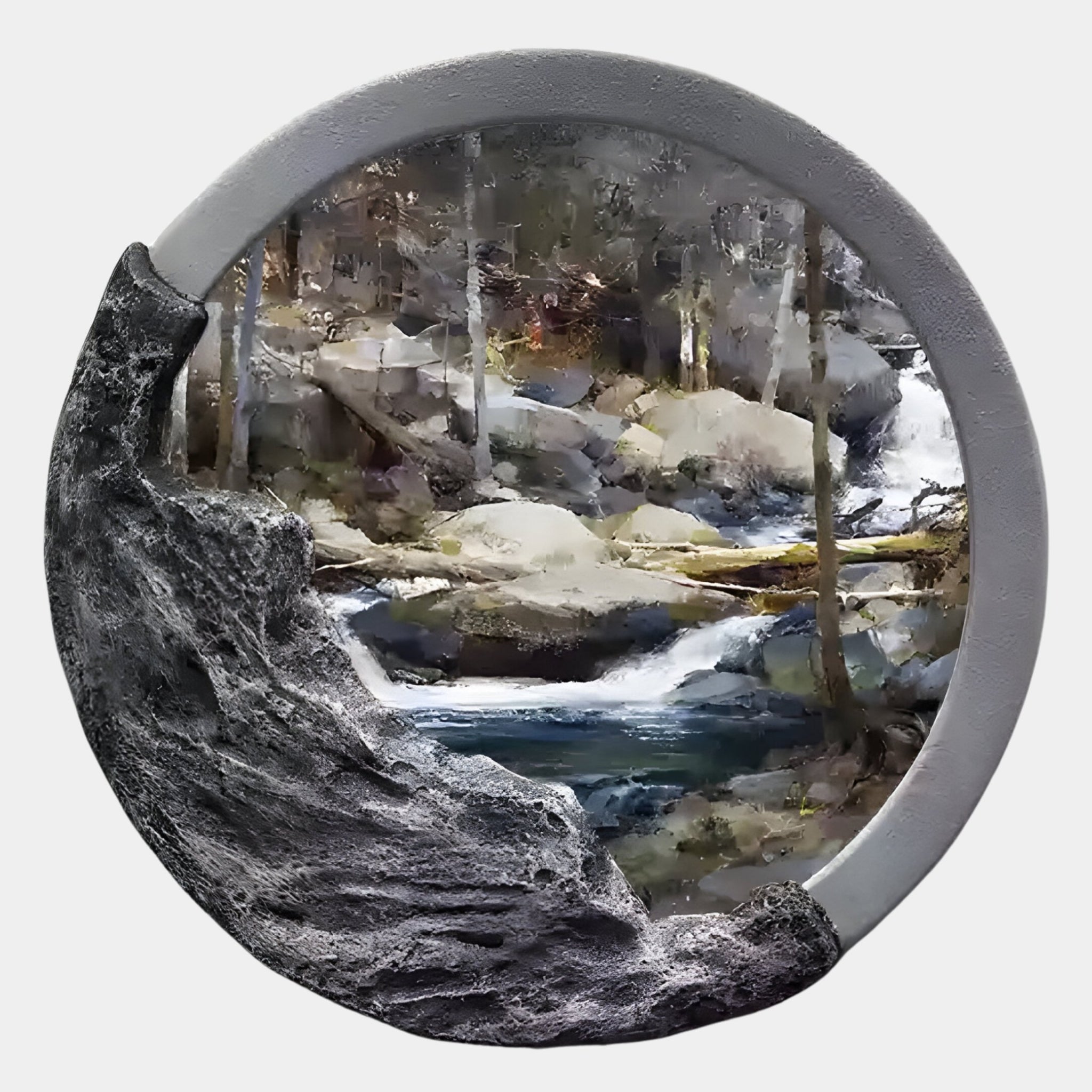 Sylvara Forest Stream 3D Wood Relief... | Giant Sculptures
