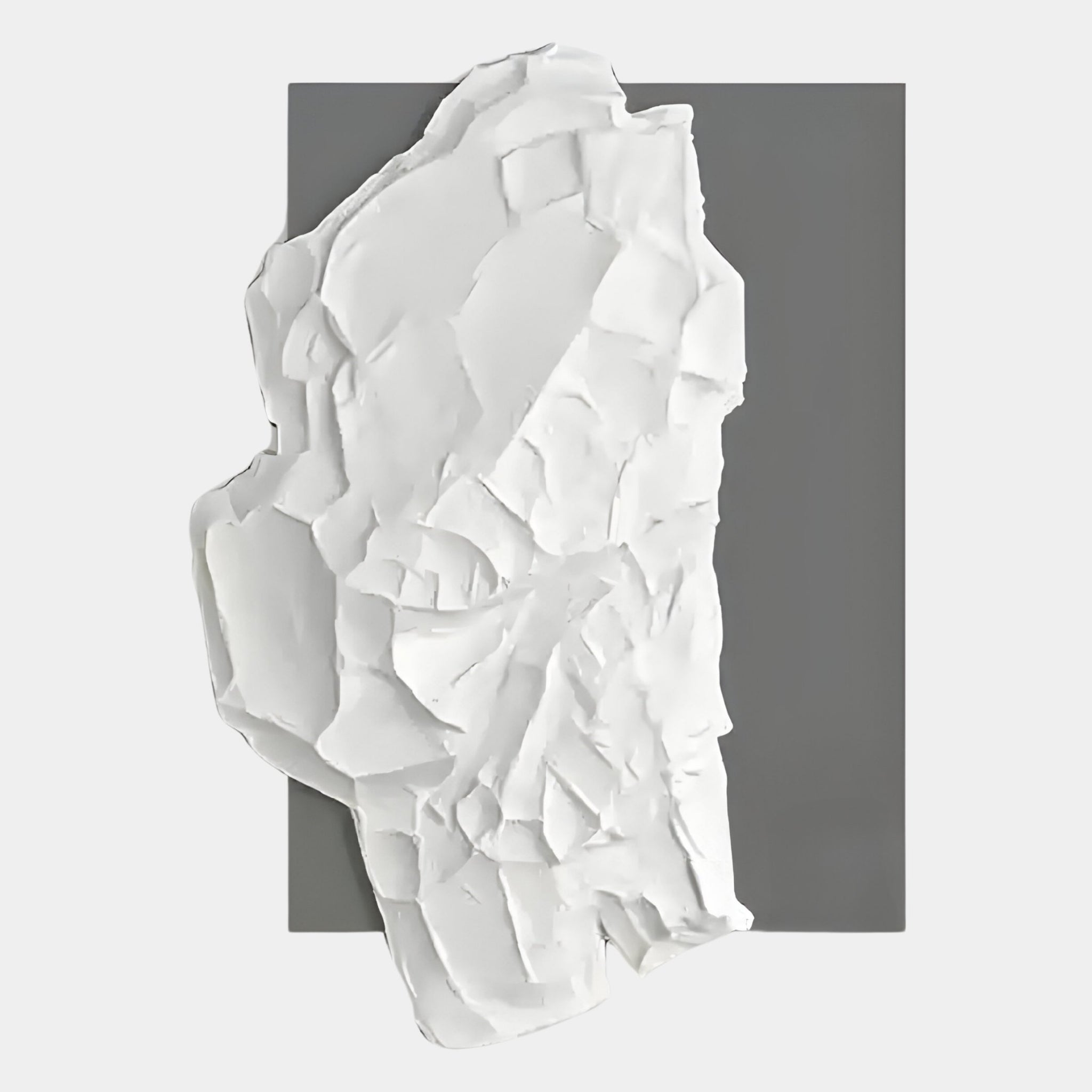 Veritas White & Silver 3D Relief Wall Art | Refined Textured Contrast