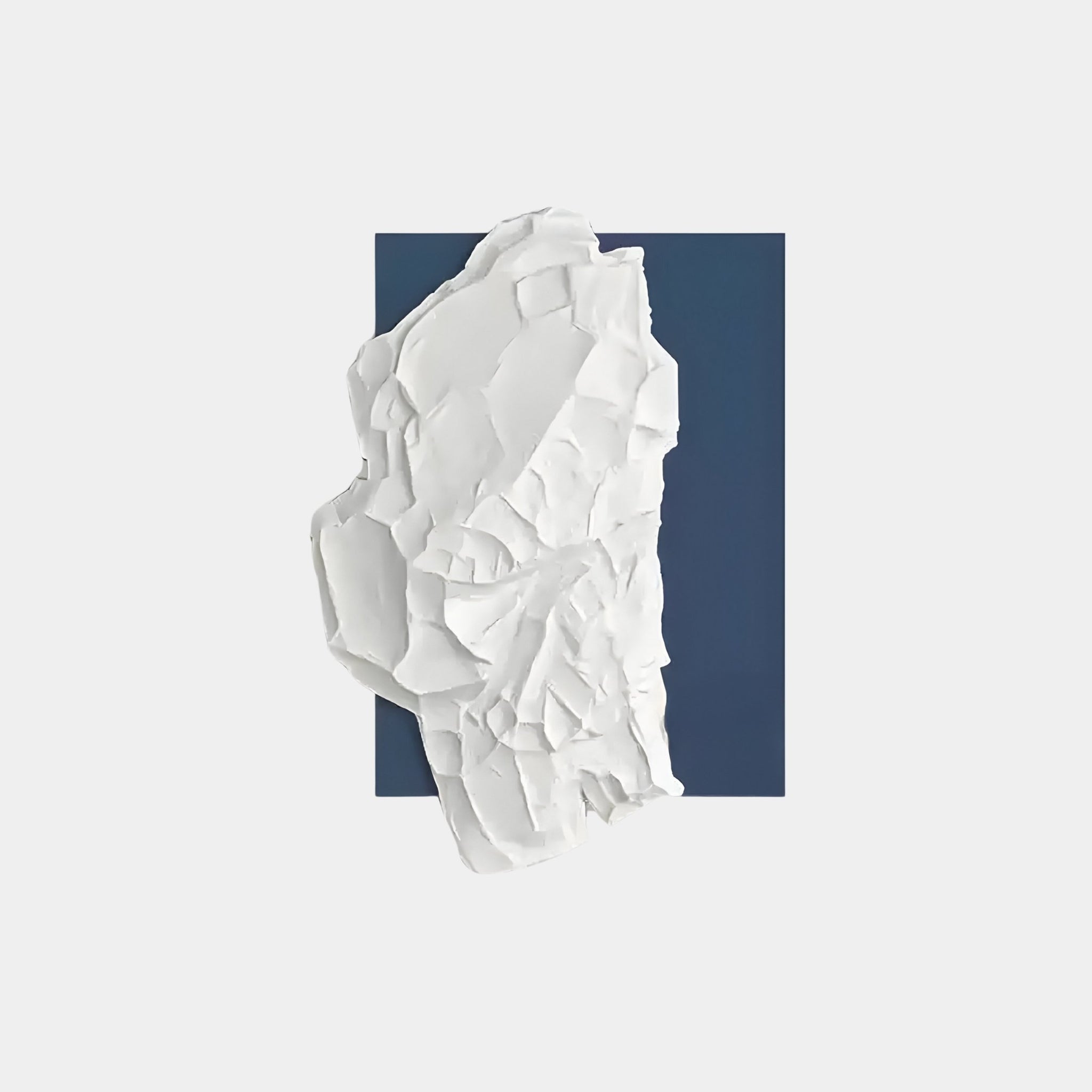 Veritas White & Blue 3D Relief Wall Art | Striking Textured Contrast