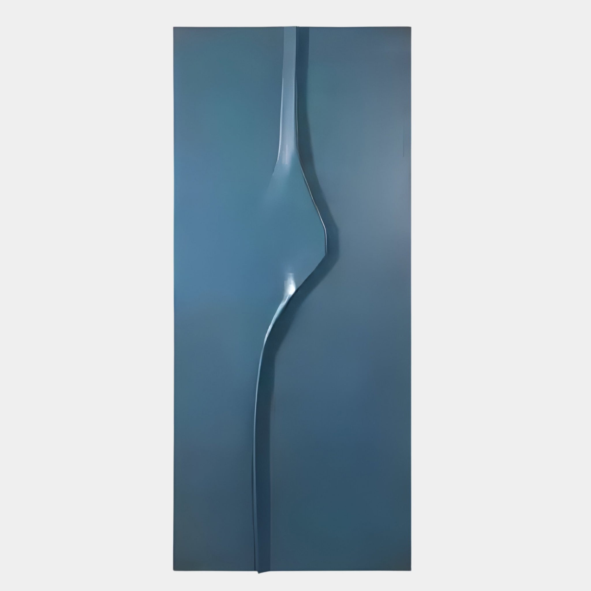 Velar Vertical Blue 3D Wall Art | Bright Wood Carving Design
