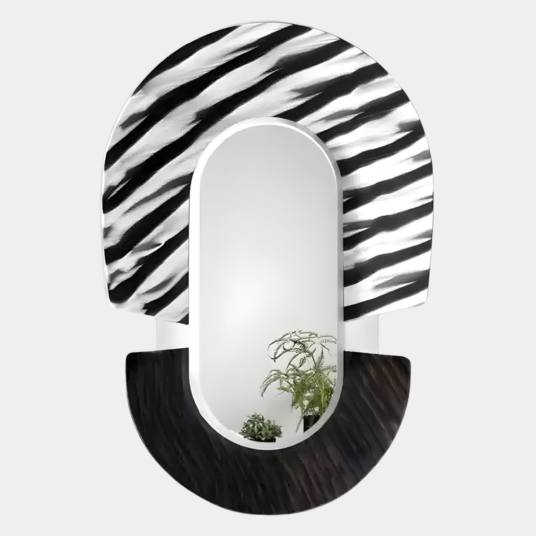 Arcus Zebra Stripes Mirror 3D Wooden... | Giant Sculptures